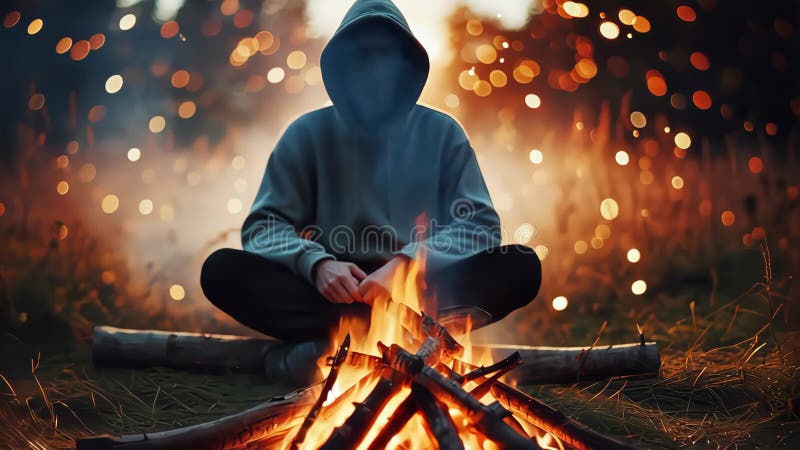 A Moment Wrapped in the Warmth of a Bonfire Stock Footage - Video of ...