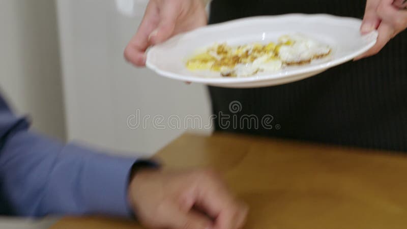 Video of Woman Throwing Out Leftovers after Breakfast Stock Footage ...