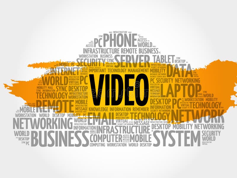 Video word with blue mouse stock illustration. Illustration of video ...