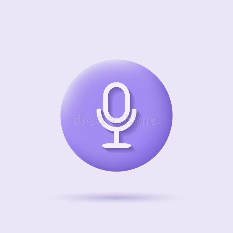Videocall Icon. Online Call Control Symbol. 3D Microphone Icon for ...