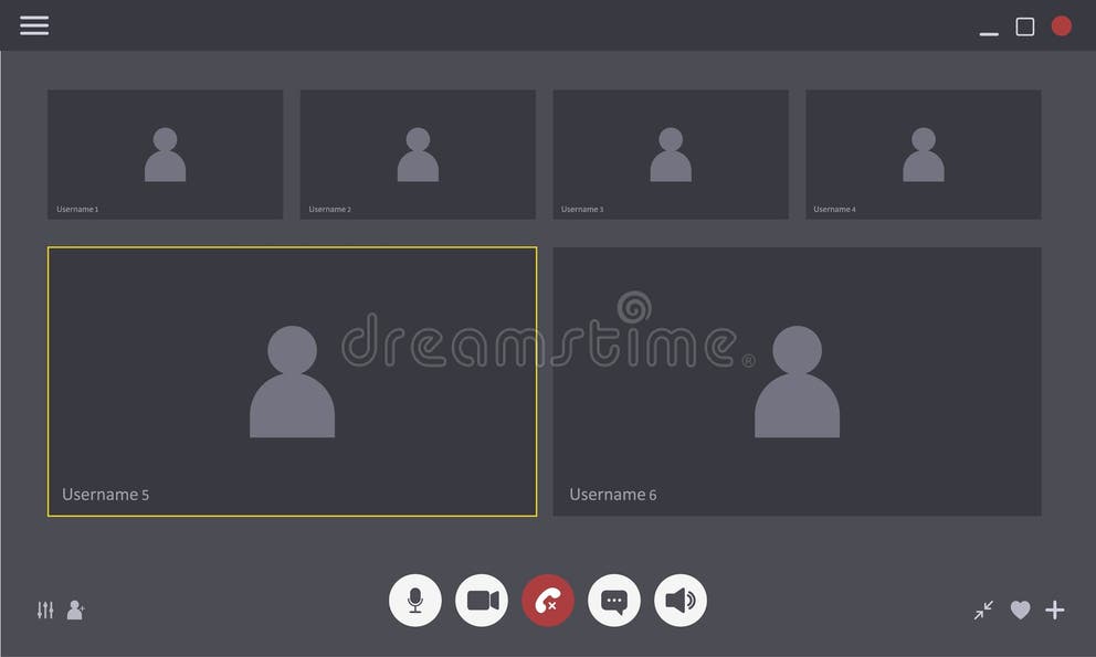 Videocall Interface. Online Video Chat Mockup. Computer or Laptop ...