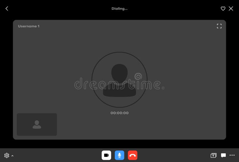Videocall Interface, Remote Meeting App Screen Stock Illustration ...