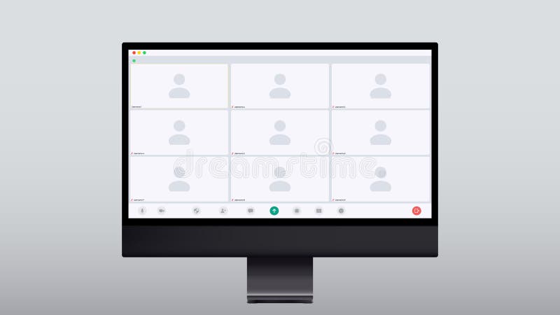 Videocall Interface Screen Vector Template, Web Chat Ui. Video Call ...