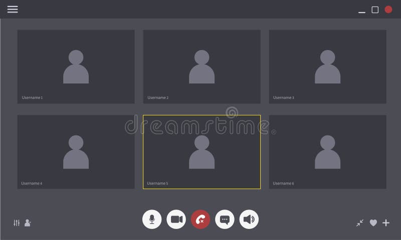 Videocall Interface Template. Conference Meeting Mockup. Background of ...