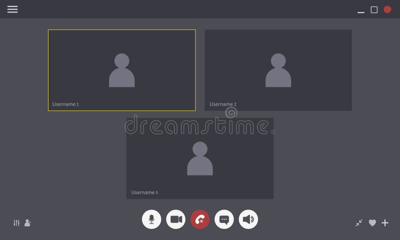 Videocall Interface Template. Video Conference Mockup for Laptop ...