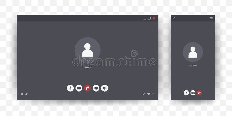 Videocall Interface Template. Video Conference Mockup for Laptop and ...
