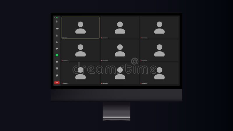 Videocall Interface, Video Call Screen or Conference Chat UI Template ...