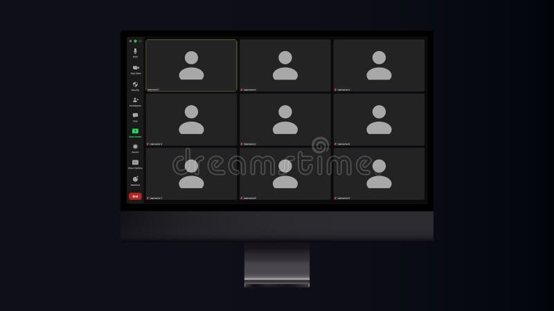 Videocall Interface, Video Call Screen or Conference Chat UI Template ...