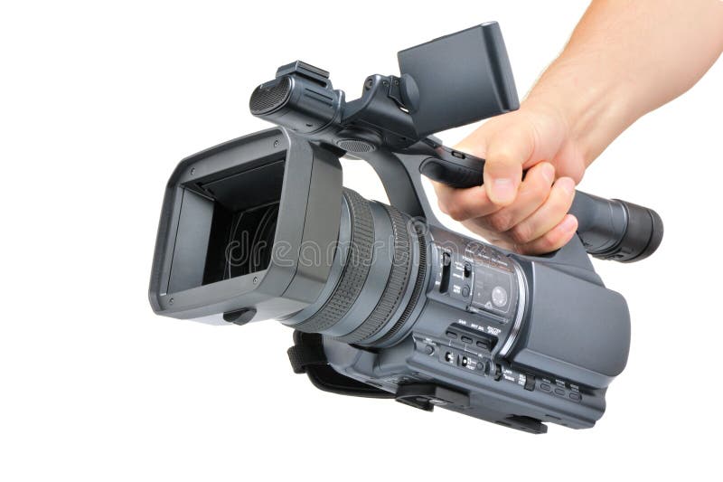 Videocamera in a hand stock image. Image of digitally - 13591855