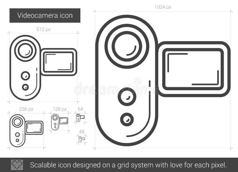 Videocamera Line Icon Set, Camera Symbols Collection, Vector Sketches ...