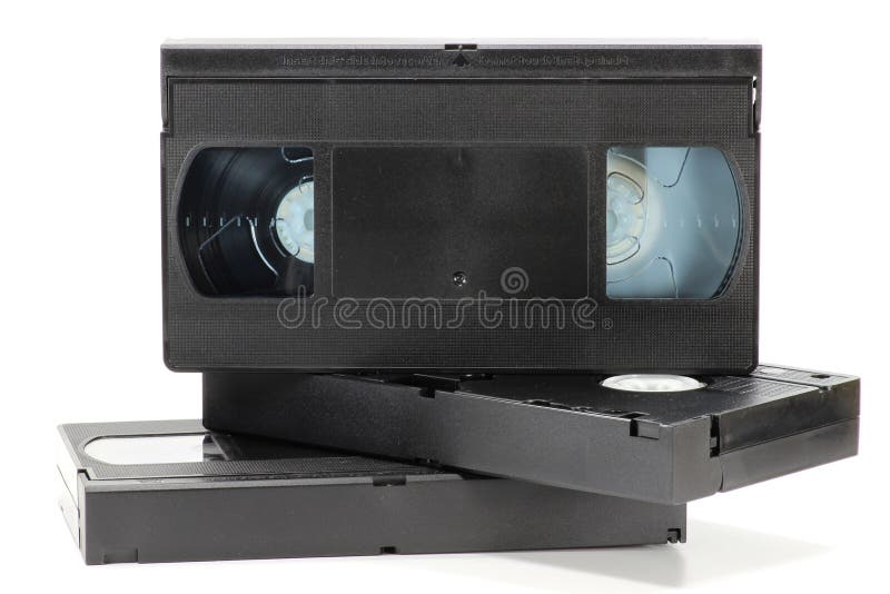 Videocassette Di VHS Su Un Fondo Blu Immagine Stock - Immagine di nero ...
