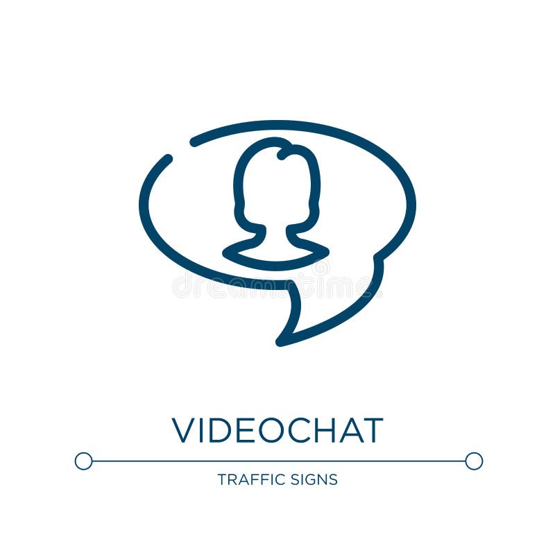 Videochat Icon. Linear Vector Illustration from Communication and ...