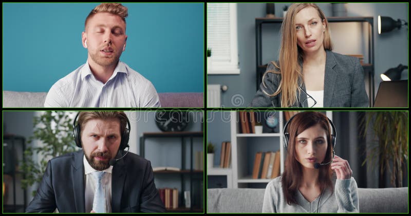 The Videochat Multiscreen stock footage. Video of caucasian - 187433106