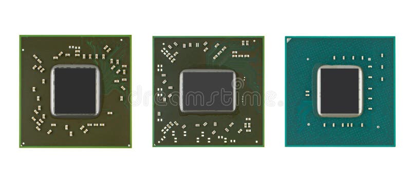 Videochip, Microcircuit for a Computer, on a White Background in ...