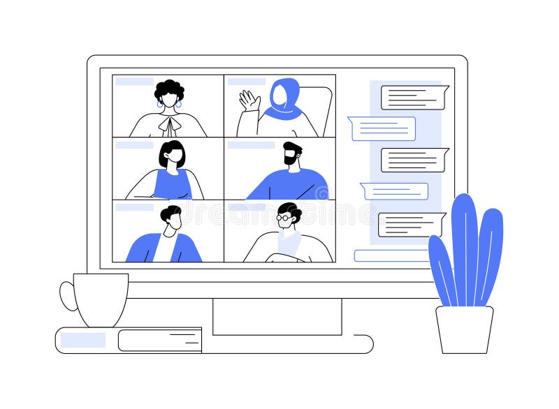 Videoconference Chat Isolated Cartoon Vector Illustrations. Stock ...