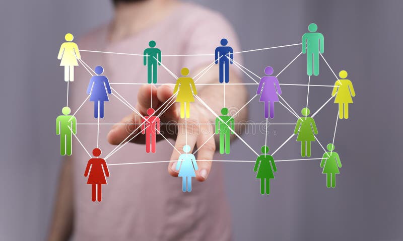 Videoconference Group of People Talking in Social Network Stock Image ...