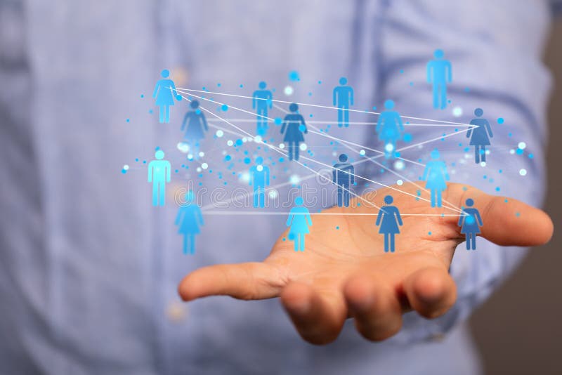 Videoconference Group of People Talking in Social Network Stock Image ...