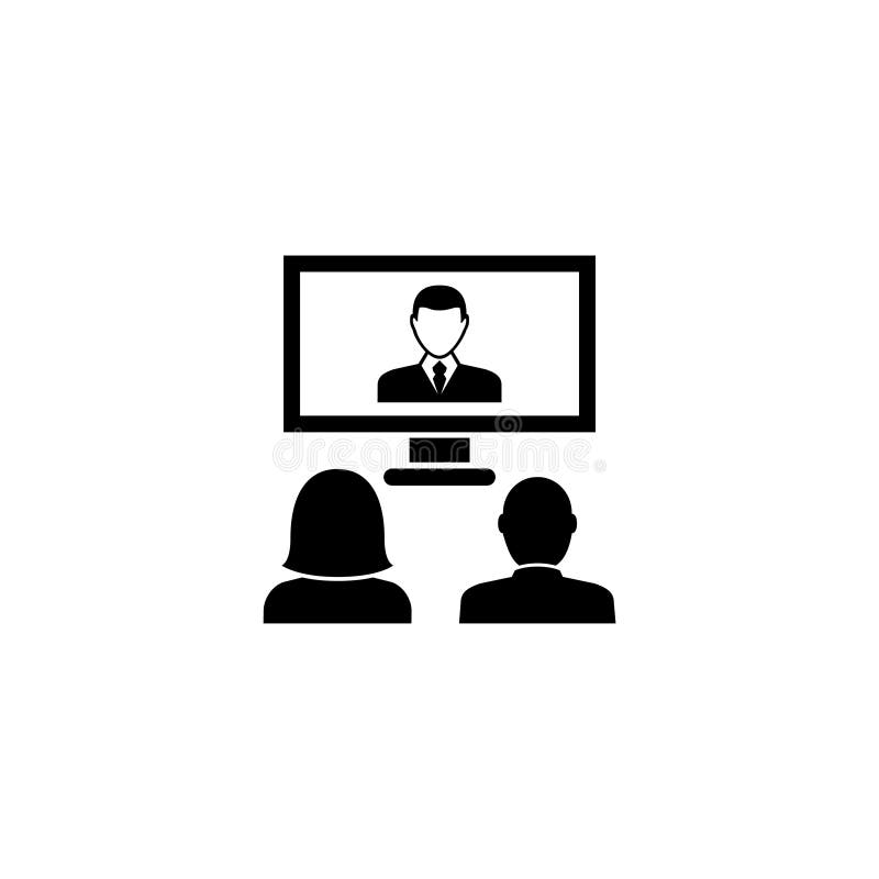 Videoconference, Online Presentation Flat Vector Icon Stock Vector ...