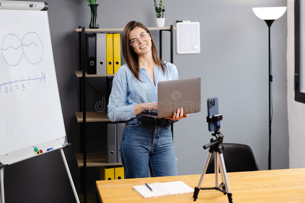 Videoconference and Training. Class of Diverse Students Learning ...