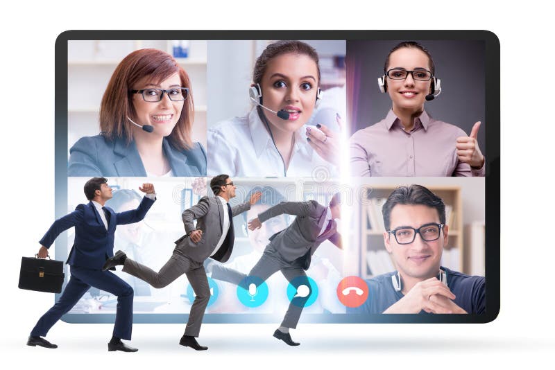 Videoconferencing Concept with People in Online Call Stock Photo ...