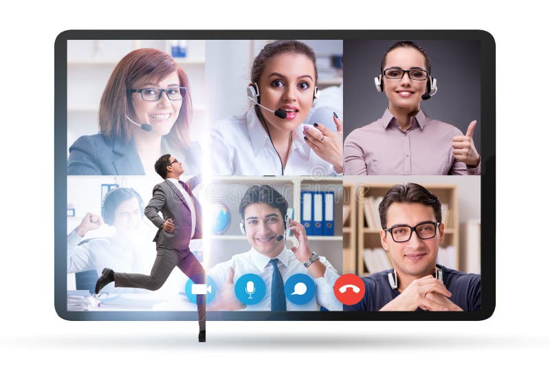 Videoconferencing Concept with People in Online Call Stock Photo ...