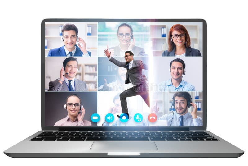 Videoconferencing Concept with People in Online Call Stock Image ...