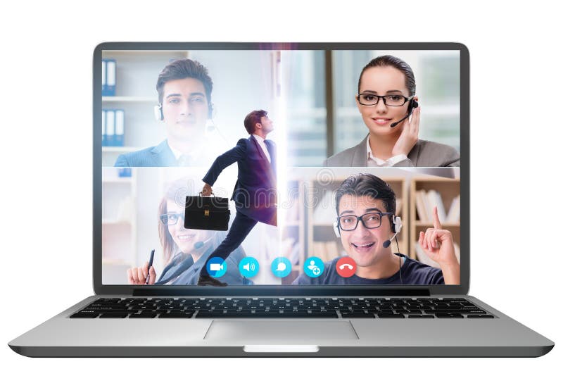 Videoconferencing Concept with People in Online Call Stock Photo ...