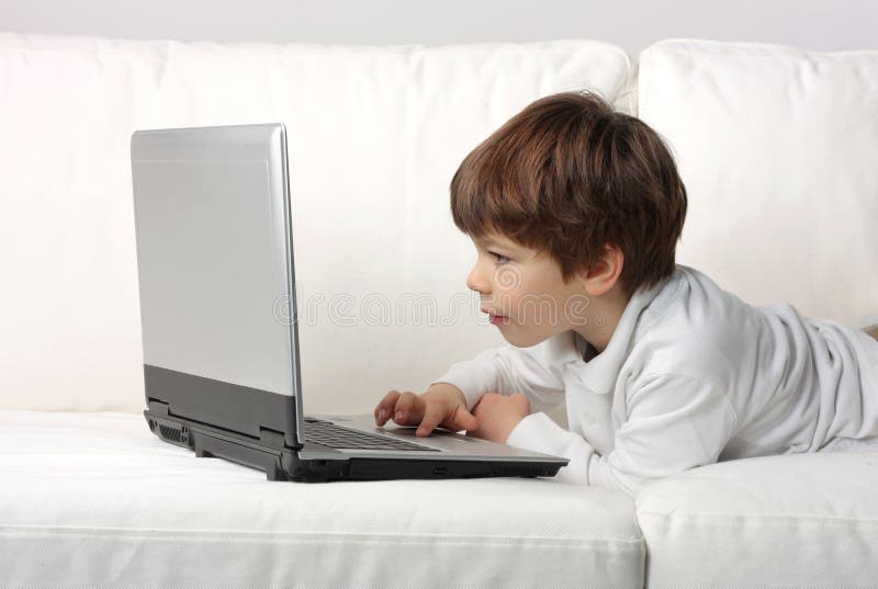 Little Kid Learning in a New Way Stock Image - Image of computer, read ...