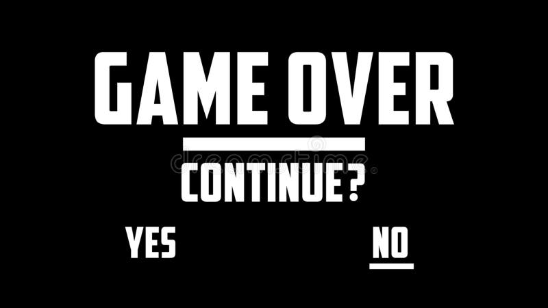 A Videogame Ending Screen Text on a Tv: Game Over Continue Yes No ...