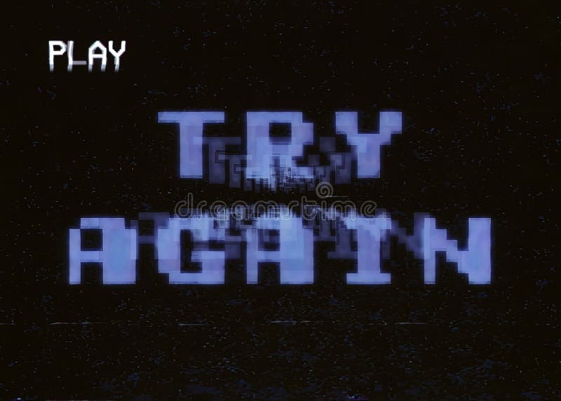 Try again 8bit ear vhs stock illustration. Illustration of school ...