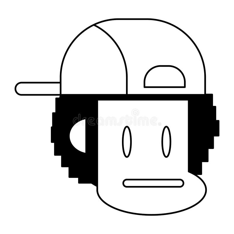 Videogame Pixelated Man Face Stock Vector - Illustration of 8bit ...