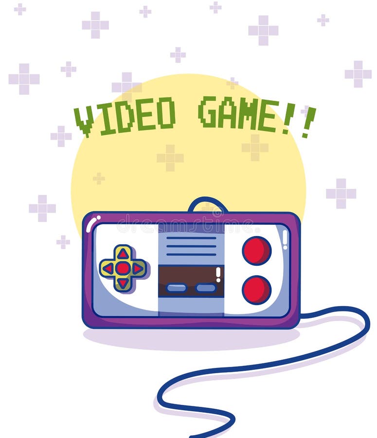 Videogame retro gamepad stock vector. Illustration of screen - 112069626