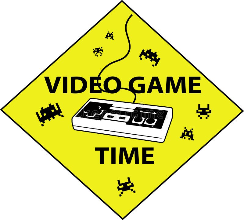 Videogame time sign stock vector. Illustration of emulator - 5431951