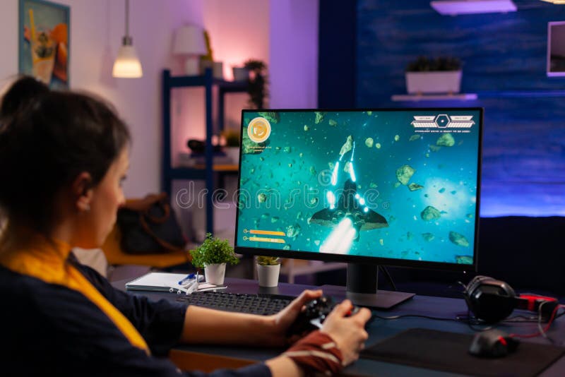 Videogamer Playing Graphics Cyber Space Stock Photo - Image of ...