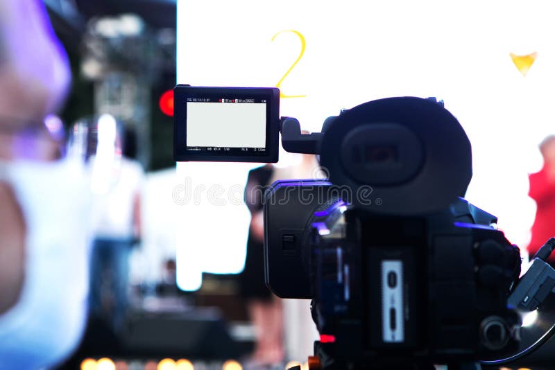 Videographer Shoots the Event on Camera Stock Photo - Image of operator ...