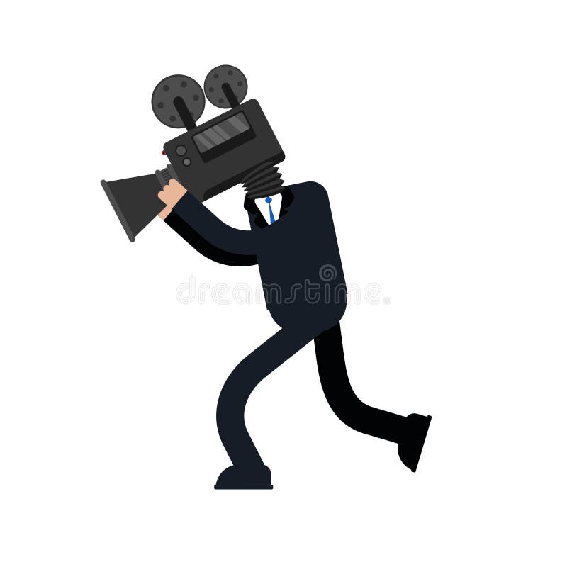 Film Camera Head Man Stock Illustrations – 194 Film Camera Head Man ...