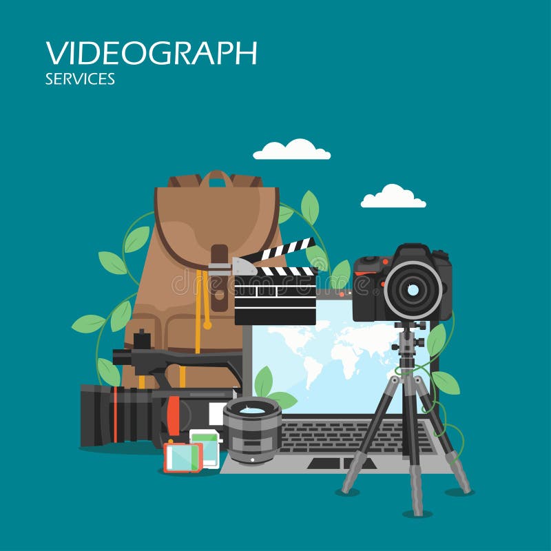 Videographer Services Vector Flat Style Design Illustration Stock ...