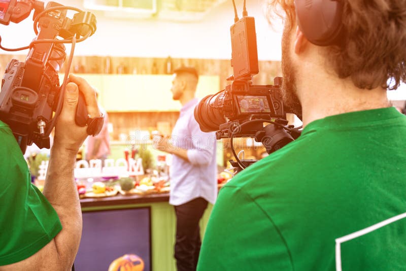Videographer Shooting Film Television Program Studio Professional ...
