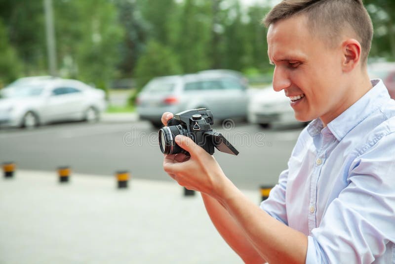 The Videographer Takes Pictures of the Video Stock Image - Image of ...