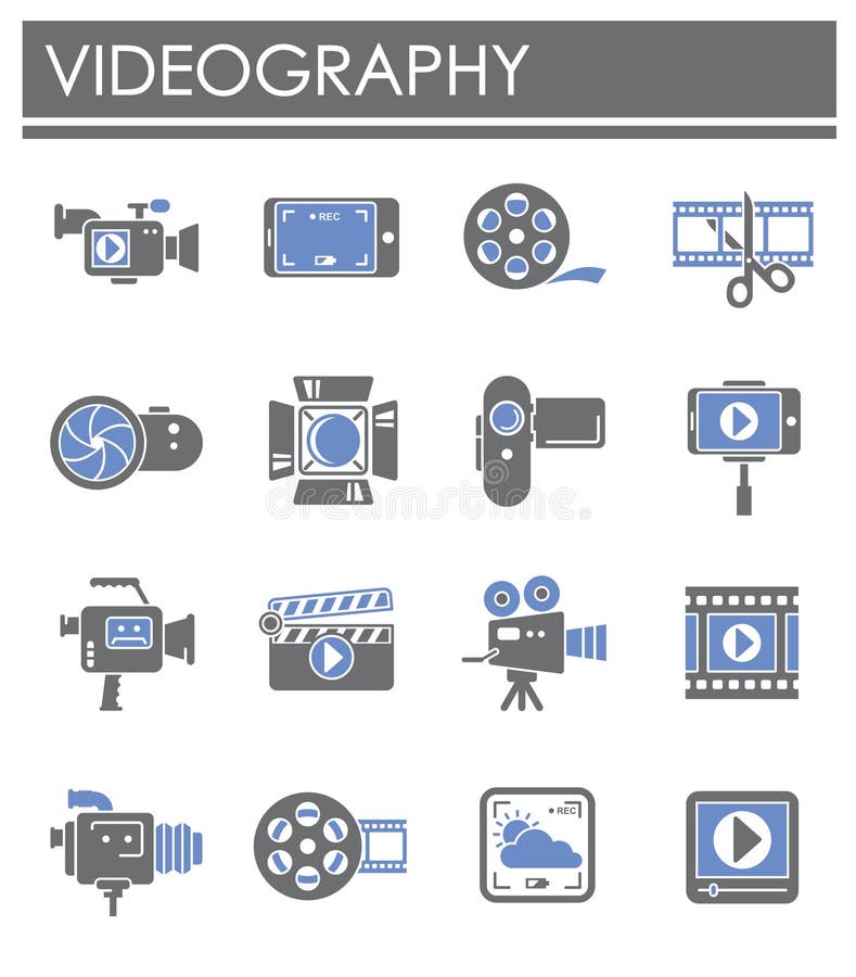 Videography Icons Stock Illustrations – 716 Videography Icons Stock ...