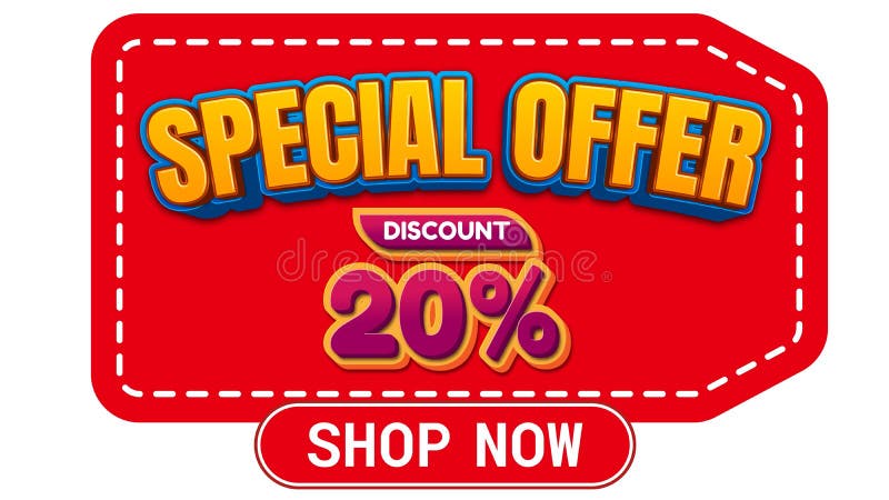Special Offer Discount of 20 Percent, Shop Now Stock Image - Image of ...