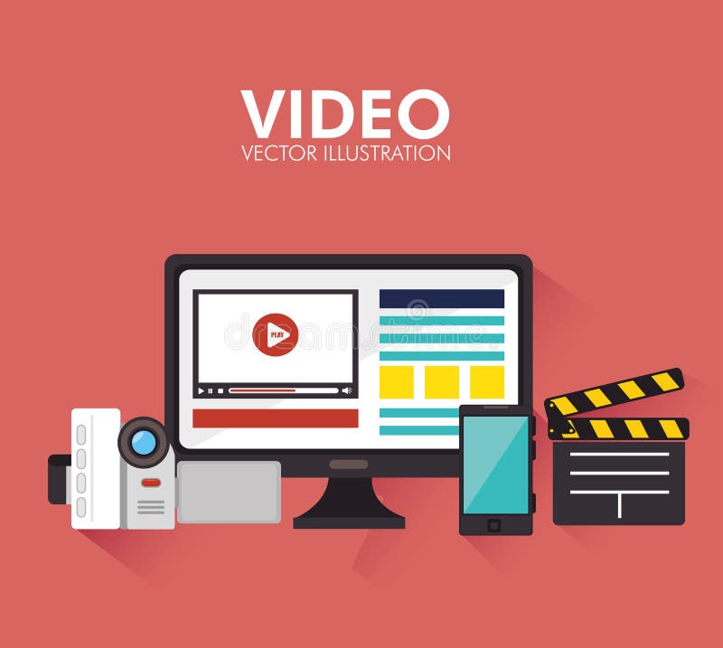 Videos and entertainment stock vector. Illustration of technology ...