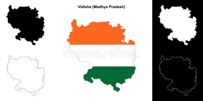 Vidisha outline map stock illustration. Illustration of districts ...