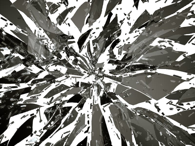 Vidrio Negro Roto O Roto Agudo Aislado Stock de ilustración ...