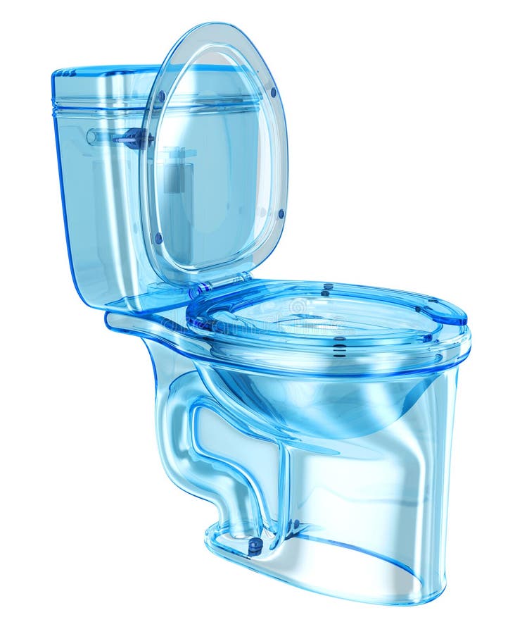 Vidrio Transparente Azul Del WC Stock de ilustración - Ilustración de ...
