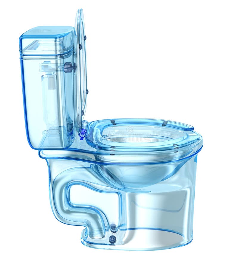 Vidrio Transparente Azul Del WC Stock de ilustración - Ilustración de ...
