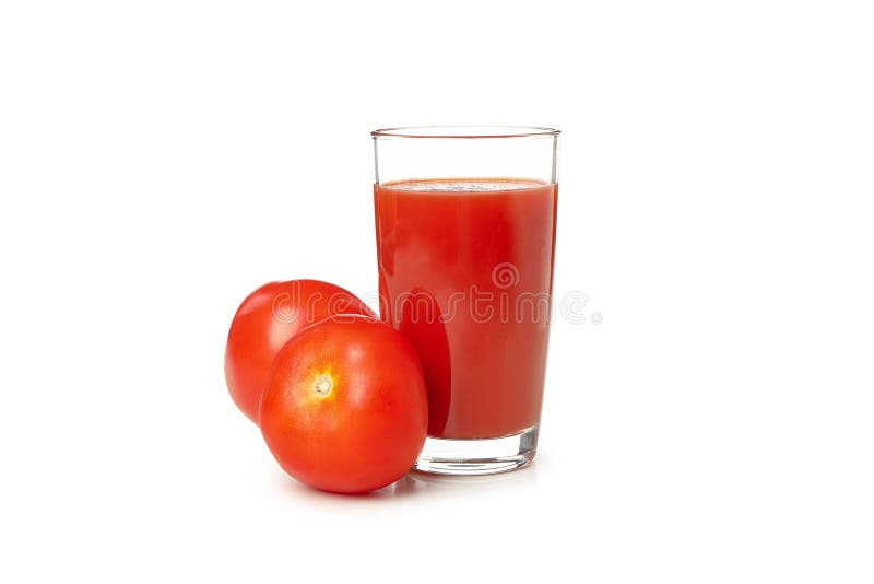 Vidro De Sumo De Tomate Isolado Sobre Fundo Branco Foto de Stock ...