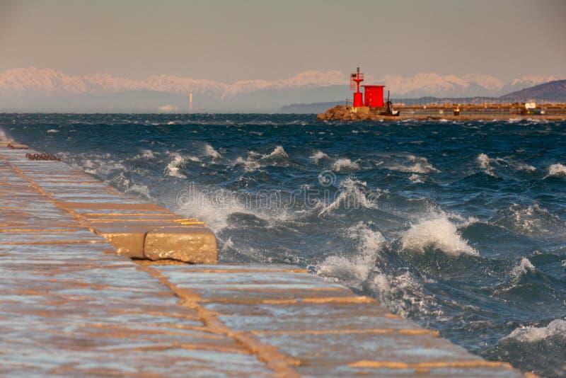 View of the Bora Wind, Trieste Stock Image - Image of coast, landscape ...