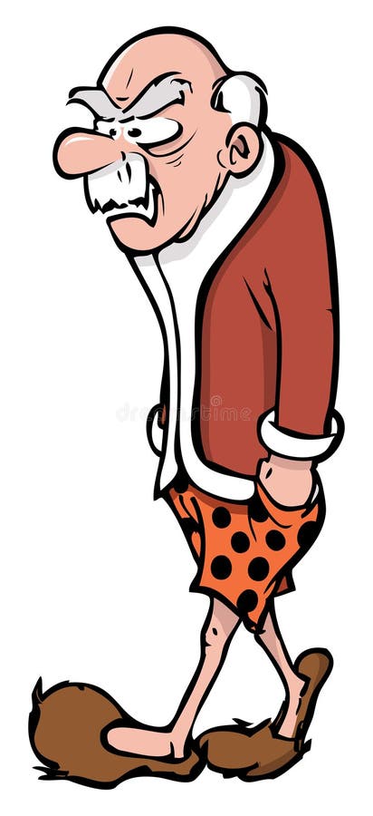 Vieil homme grincheux illustration de vecteur. Illustration du chandail ...