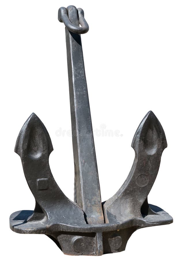 Vieille ancre sur un blanc photo stock. Image du passé - 97596964